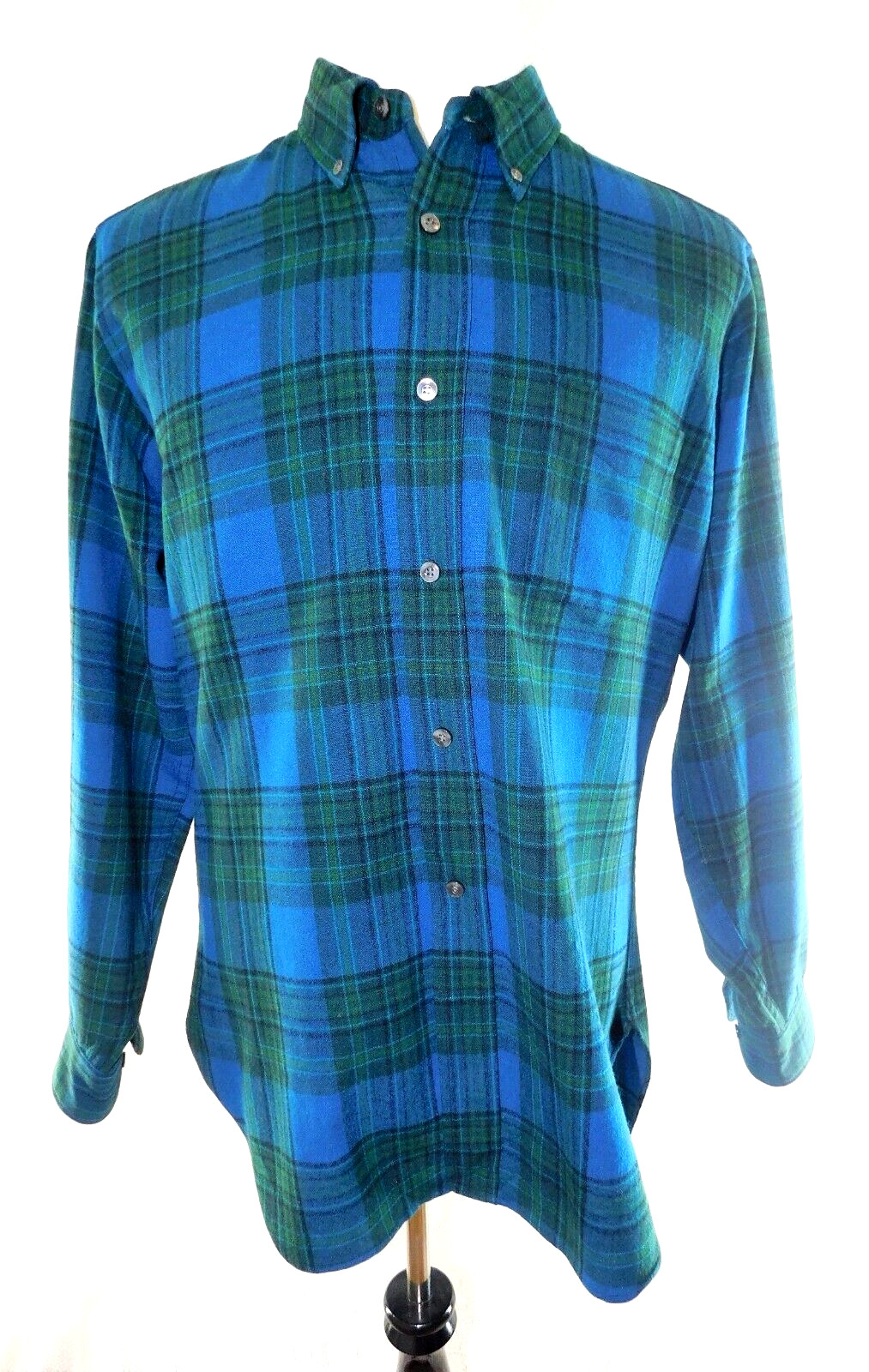 Pendleton Men's Blue Green Plaid 100% Pure Virgin Woo… - Gem