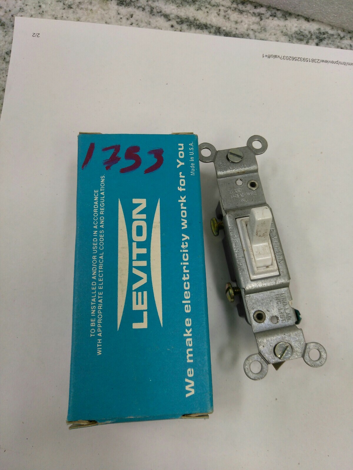 Leviton 1451-2w Toggle Switches 15 Amp-white for sale online | eBay