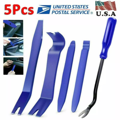 5 Auto Trim Removal Tool Kit Car Panel Door Window Fastener Remover Pry ...