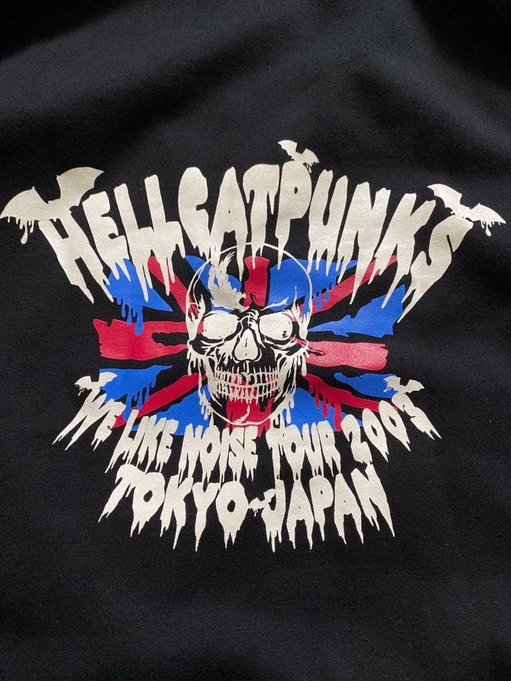 Hell Cat Punks Sweat Hoodie S Black Skull Union Jack Punk Rock | eBay