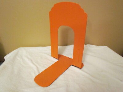 New DEMCO Steel Library Bookends ~ORANGE ~ 9"H × 6"W × 7 3/4"D | eBay