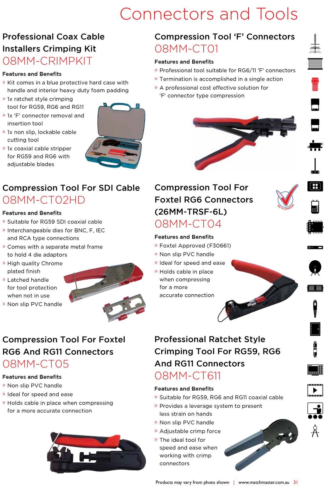 MATCHMASTER Compression Tool For SDI Cable 08MM-CT02HD | eBay