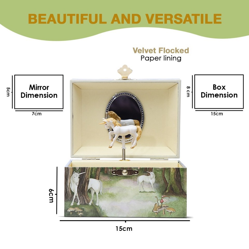 Musical Unicorn Jewelry Box for Girls - Kids Music Box with Spinning ...