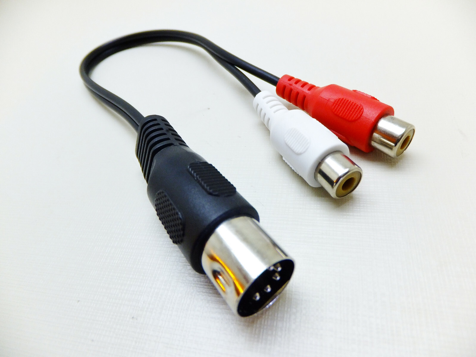 20 cm DIN-Cinch-Adapter, 1x 5-polig halbmond MIDI DIN Stecker - 2xCinch ...