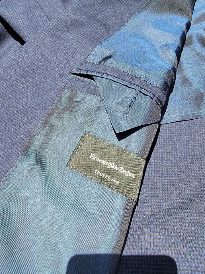 ERMENEGILDO ZEGNA Blue Trofeo 600 WOOL SILK Blazer Sport Coat Jacket ...