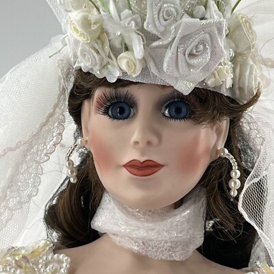 Porcelain Maryse Nicole Franklin Mint Bride Doll 22" Hang Tag New in ...