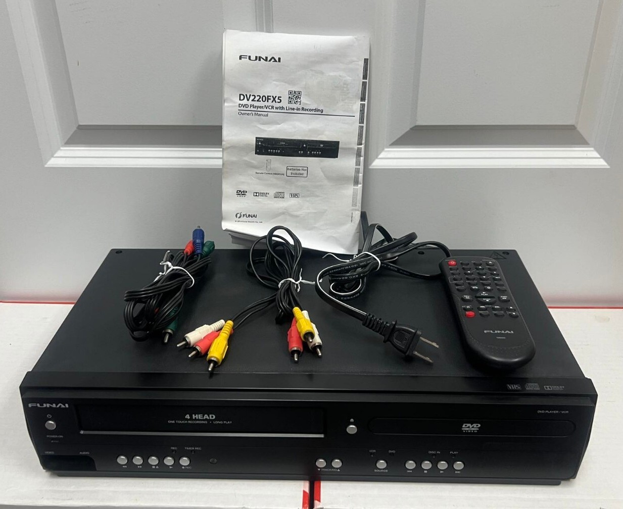Funai DV220FX5 VCR DVD Combo VHS Cassette Tape Player + Remote A/V ...