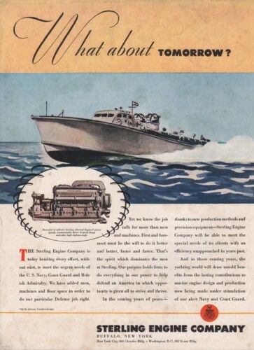 1941 STERLING ENGINE MILITARY NAVY COAST GUARD TORPEDO BOAT MARINE AD ...