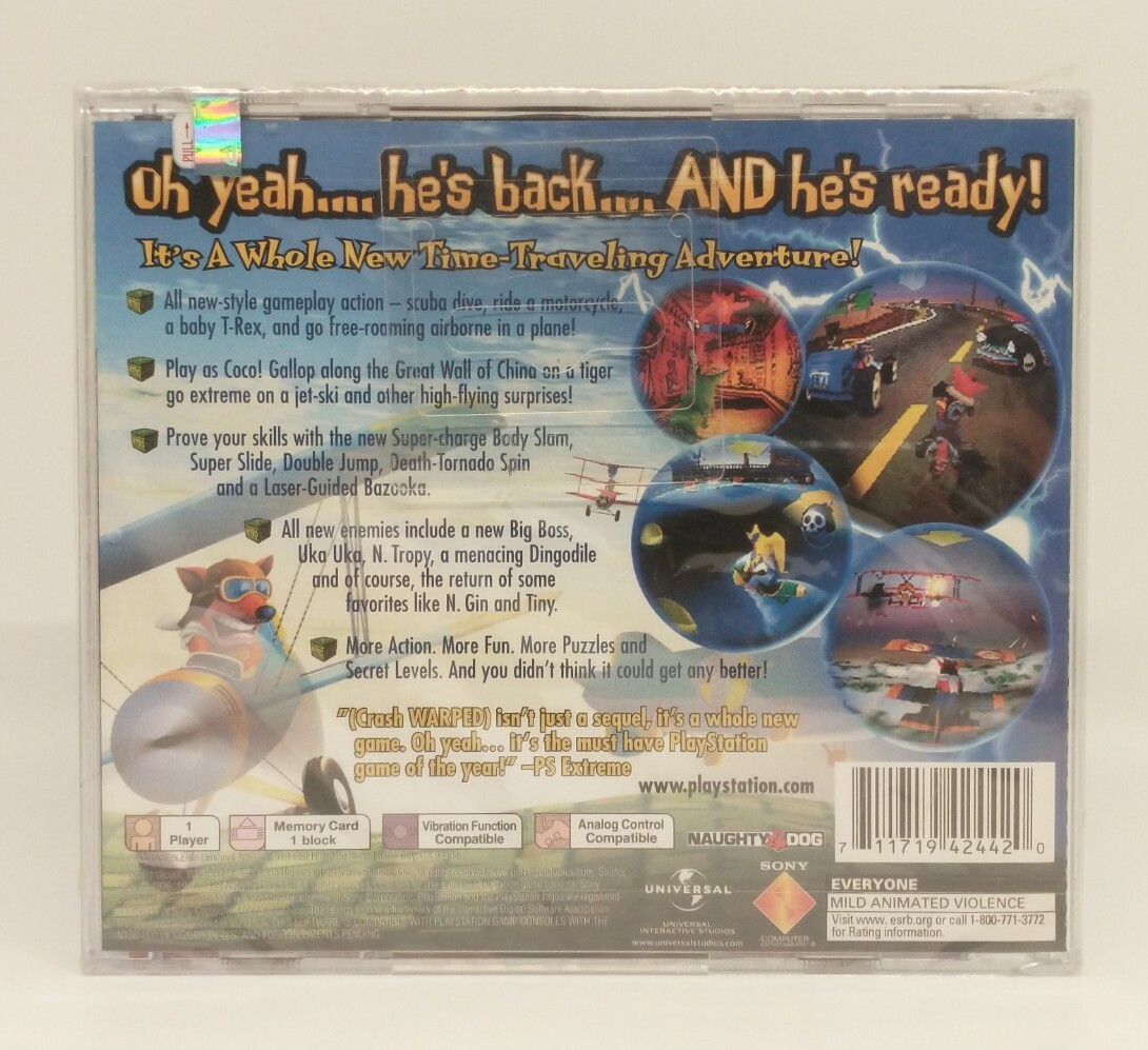 Crash+Bandicoot+3%3A+Warped+%28Sony+PlayStation+1%2C+1998%29 for sale ...