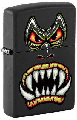 Zippo Monster Face Lighter, Black Matte NEW IN BOX | eBay