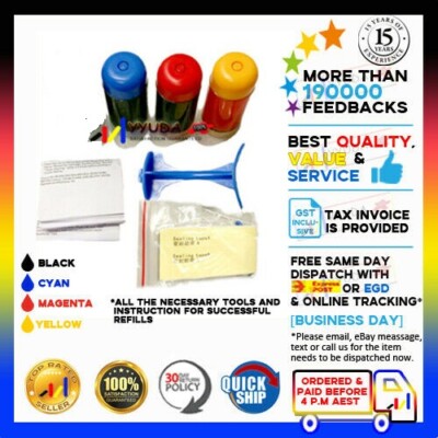 3x NON-OEM Refill Kits 915 XL 915XL CMY Ink Cartridge for HP Officejet ...