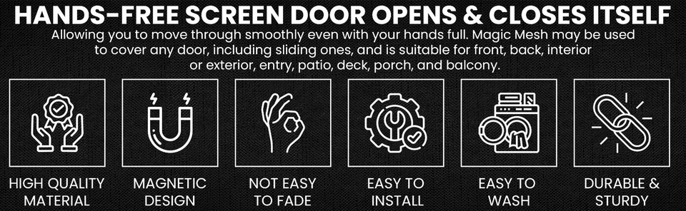 Magnetic Mesh Door Magic Protection Curtain Snap Fly Bug Insect ...