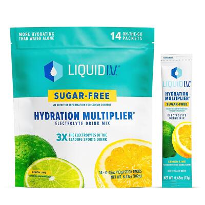 Liquid I.V. Sugar-Free Hydration Multiplier - Lemon Lime Sugar-Free ...