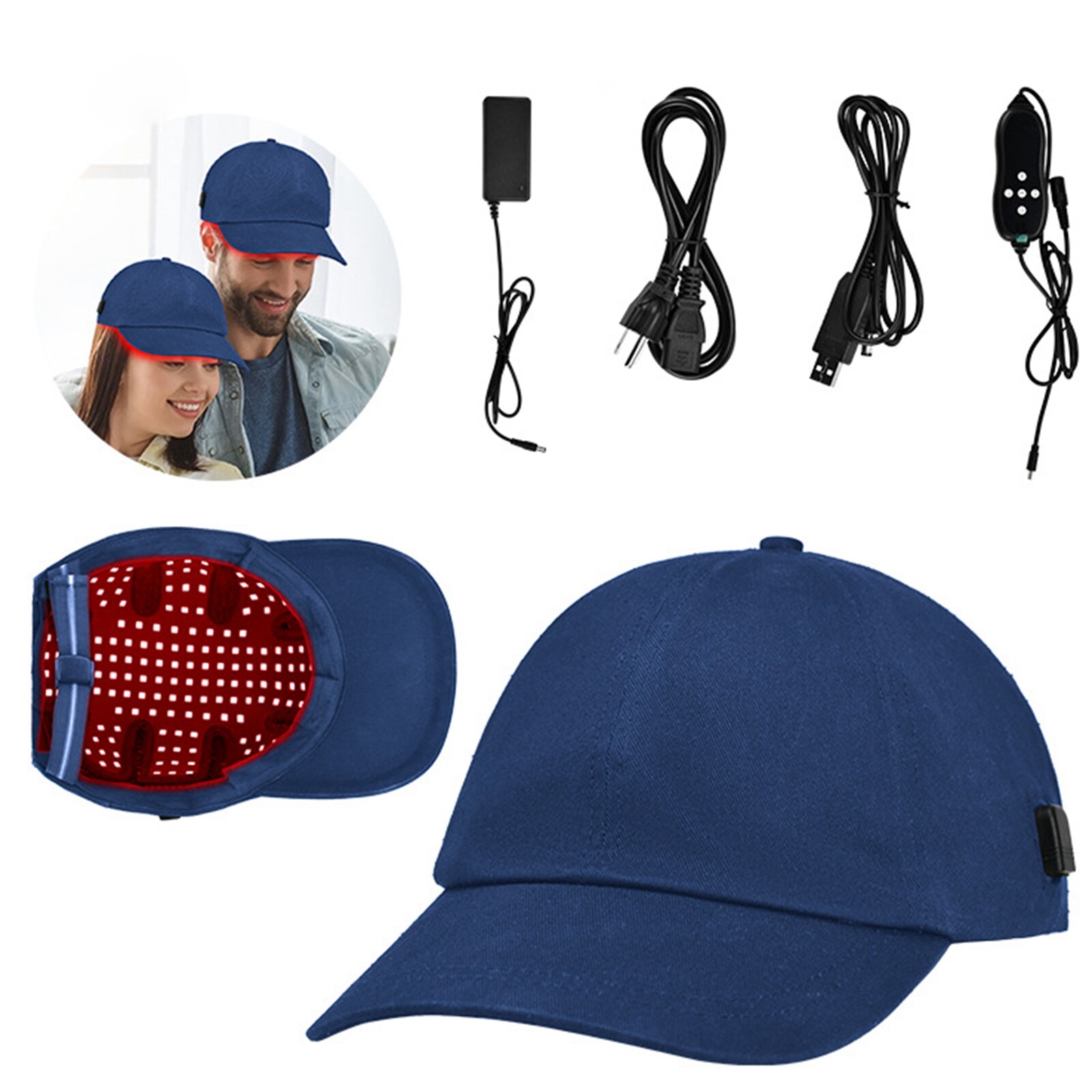 LED Infrared Red Light Therapy Helmet Cap Hat Hair Regrowth Treatment ...