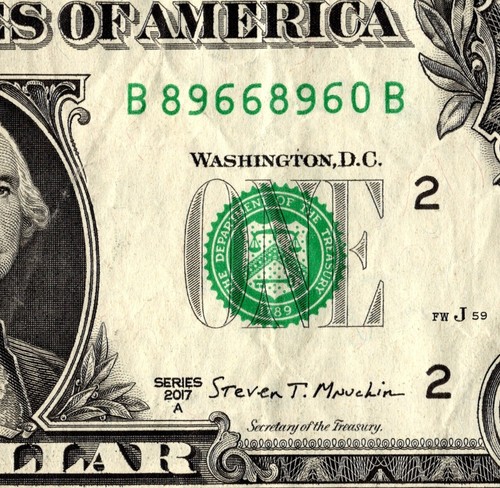 Flipper Rotator Fancy serial number one dollar bill B89668960B | eBay