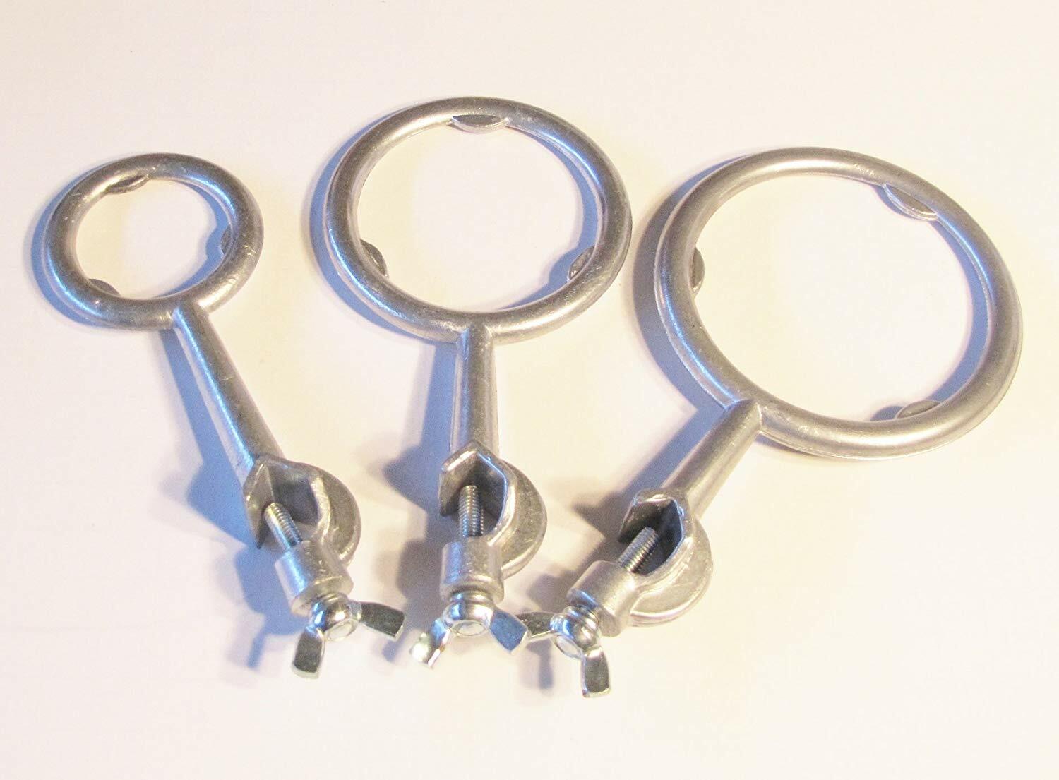 Metal aluminum flask support rings lab stand base set of 3 ID 1.5/2.5/3 ...