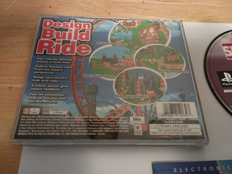 PS1 Sim Theme Park Game Complete (PlayStation 1, 2000) w/ Reg Card ...