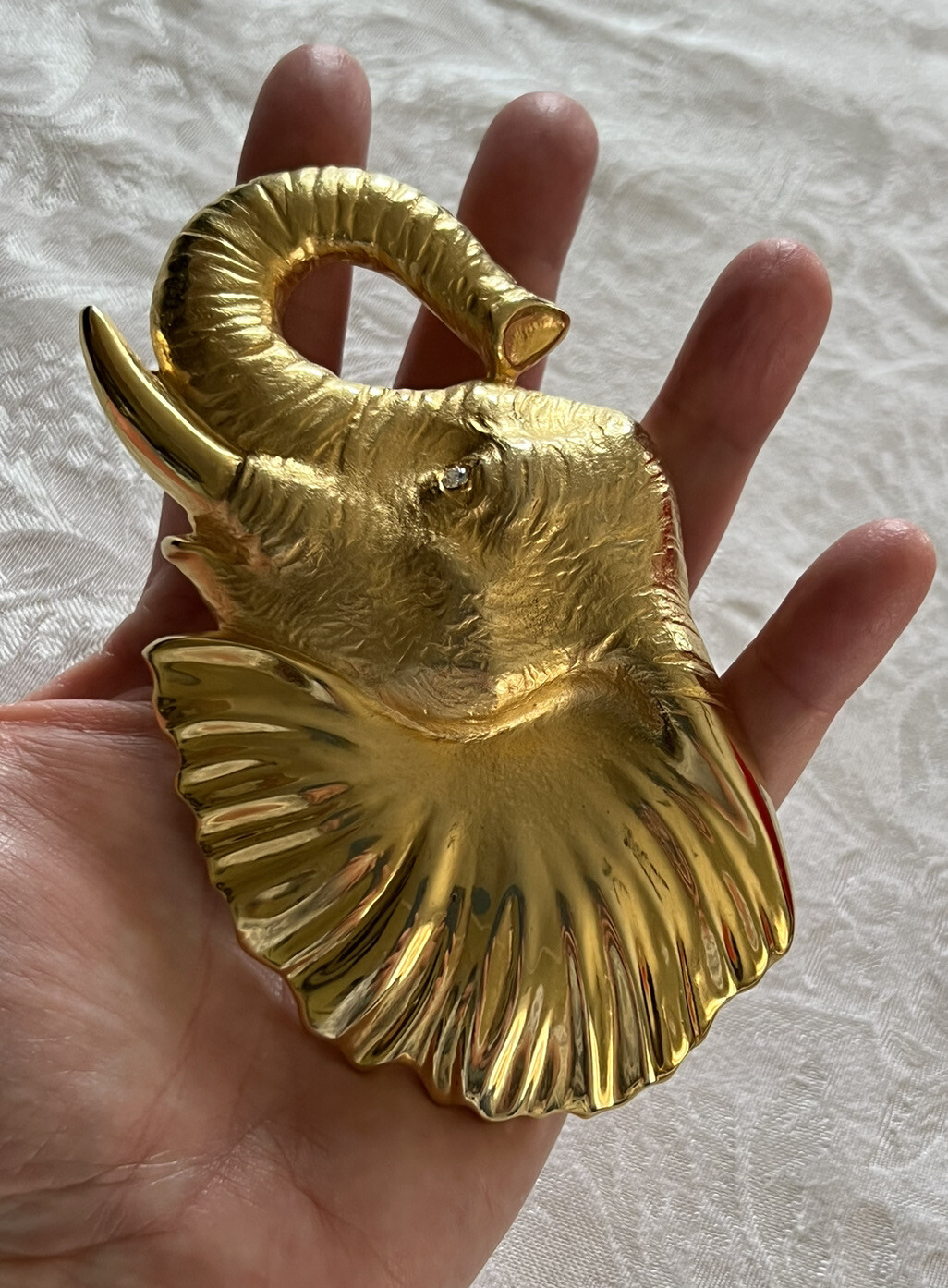 Vintage Doreen Ryan DR 94 Gold Tone Elephant Trunk Up 5” Belt Buckle | eBay