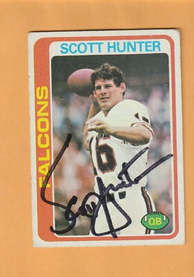 Scott Hunter Atlanta Falcons AUTO Signed 1978 Topps Alabama Crimson ...