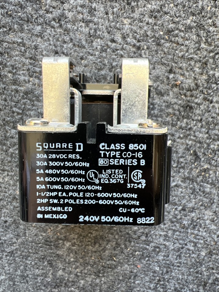 Square D 05215 Heavy Duty Power Relay Contact Coil Type8501 CO-16 ...