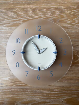 Michael Graves Wall Clock 13” Acrylic Blue Number Analog Tested | eBay