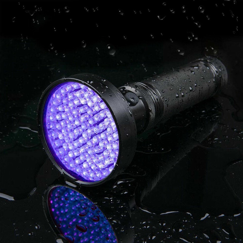 UV Ultra Violet 100 LED Flashlight Blacklight Light Inspection Lamp ...
