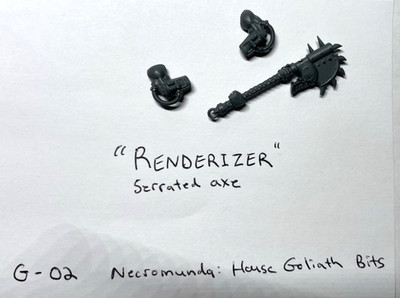 Warhammer 40k Necromunda Bits Goliath Ganger Serrated Axe: "RENDERIZER ...