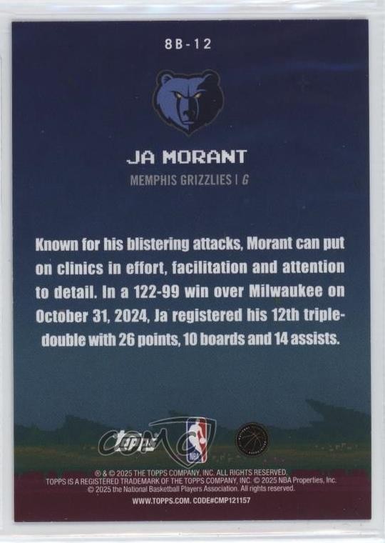 2025-26 Topps 8-Bit Ballers Holo Foil Ja Morant #8B-12 1n2k | eBay