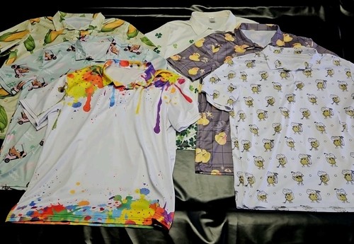 Lot (6) Loud Golf Polo Shirts Mens XL Moisture Wicking 🍺🍀 🌽 Ducks Beer ...