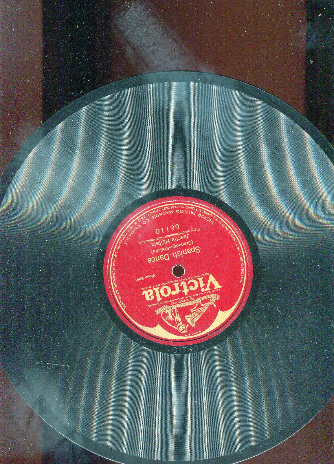 JASCHA HEIFETZ: SPANISH DANCE - GRANADOS /10" ONE-SIDED 78 RPM SHELLAC ...