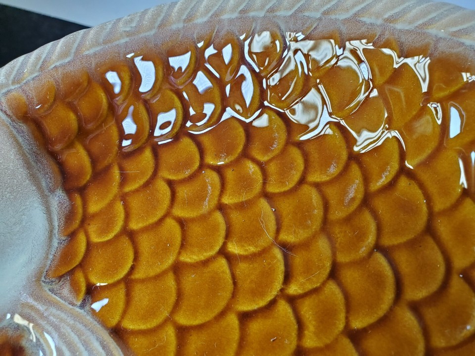 Vintage Set of 2 Italica Ars Fish Plates 11" #78262 Brown Italy ...