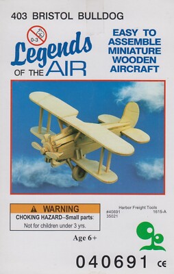 Bristol Bulldog Legends of the Air 403 | 3D Balsa Wood Model Kit Puzzle ...