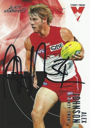 Signed 2012 SYDNEY SWANS AFL Premiers Card ALEX JOHNSON | eBay Australia