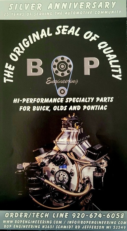 BOP Engineering Small Block Buick V-8 Front Seal 215, 300, 340, 350 CID ...