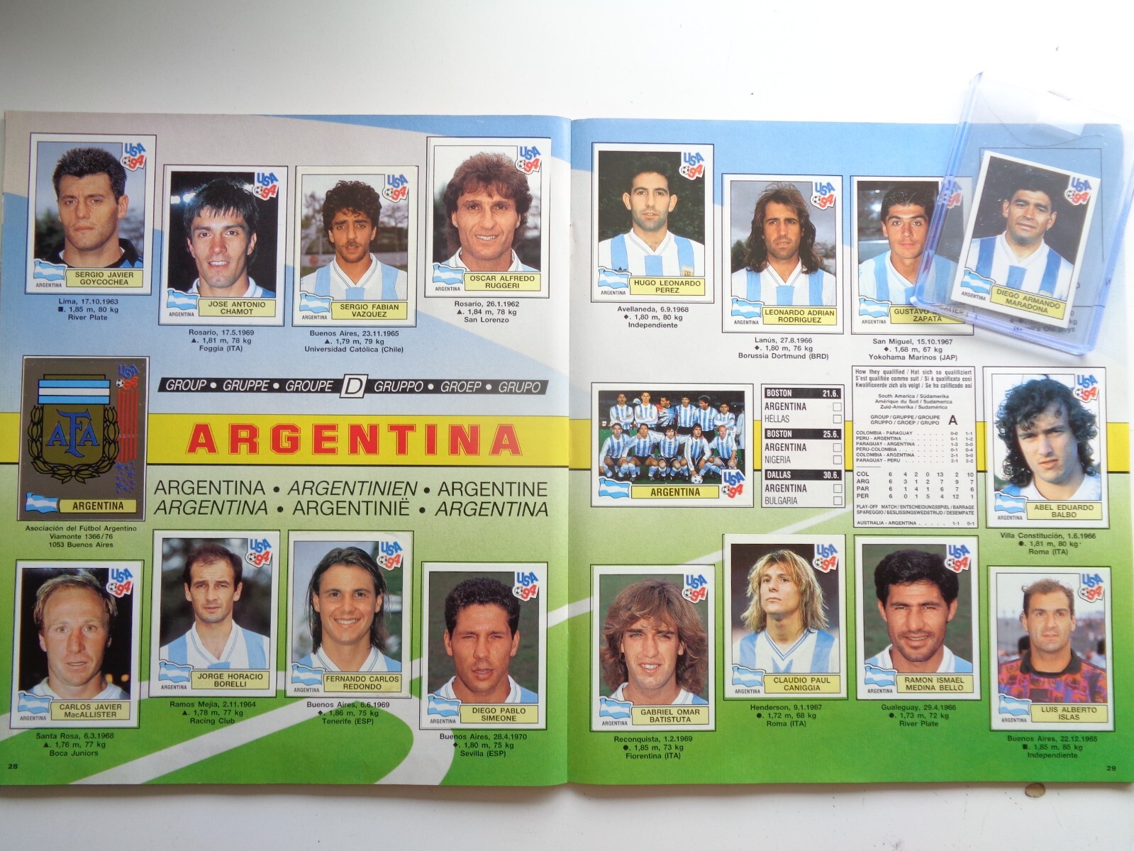 PANINI USA 94 WORLD CUP 1994 COMPLETE STICKERS SET ALBUM MARADONA RARE ...