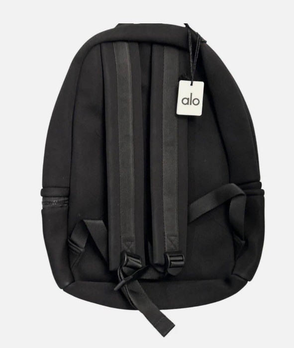 Alo Yoga Stow Backpack Black /Silver Neoprene Detachable Pouch NWT | eBay