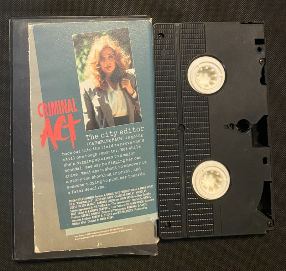 VHS Criminal Act Catherine Bach John Saxon 1988 80's Thriller (CUT BOX ...