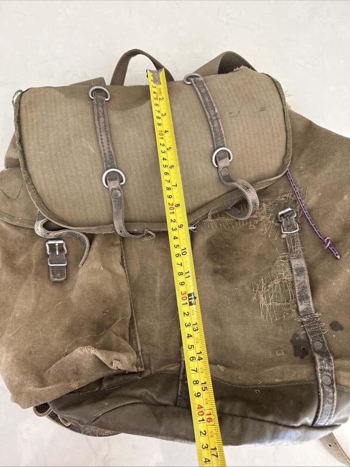 Swiss Army Military Backpack Rucksack 40s 50s Canvas Salt & Pepper ...