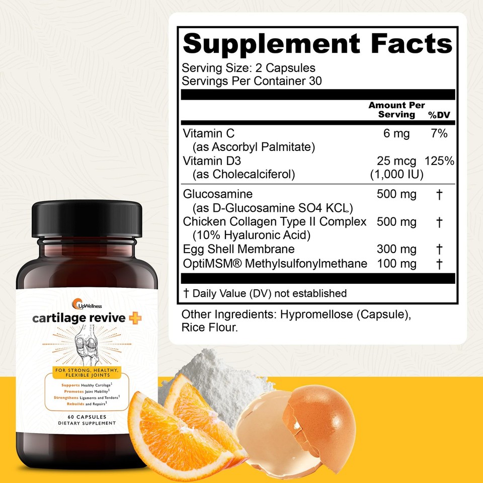 Cartilage Revive + Joint Support Supplement for Men and Women - 60 ...
