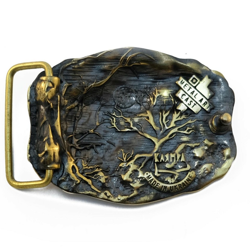 Belt buckle “Raven”, Crow belt buckle, Blackbird buckle; Bird on the ...