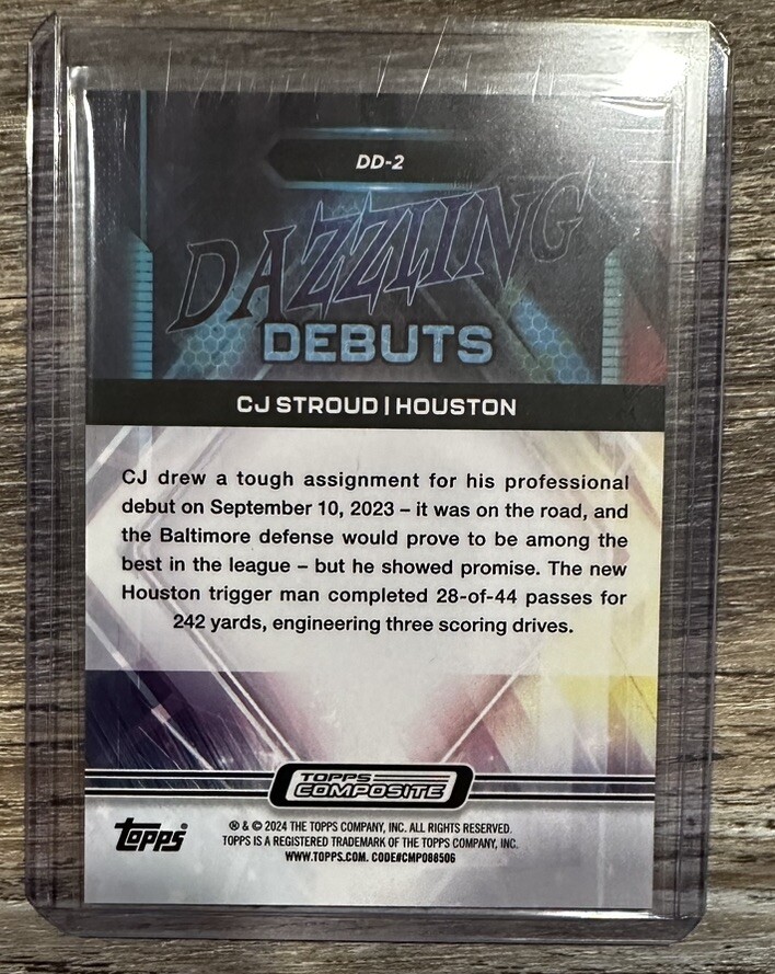 2024 Topps Composite CJ STROUD Dazzling Debuts RC Topps Chrome SSP 1 : ...