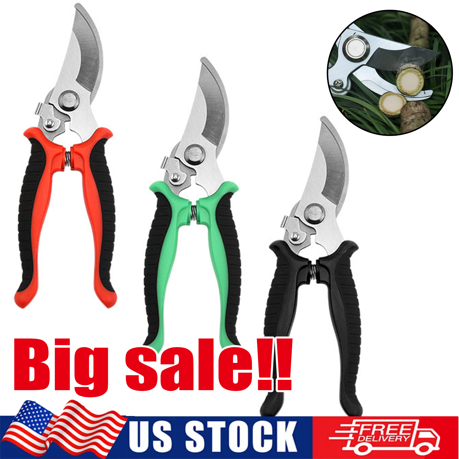 3PACK Pruning Shears Cutter Home Gardening Plant Scissor Branch Garden ...