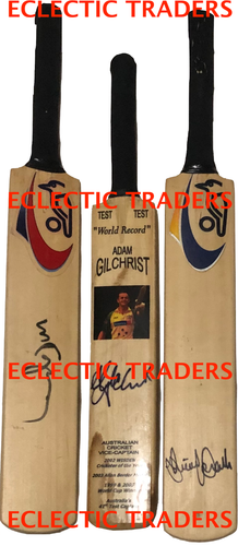 Adam Gilchrist, M Kasprowicz & S Clark SIGNED Mini Cricket Bats (x3 ...