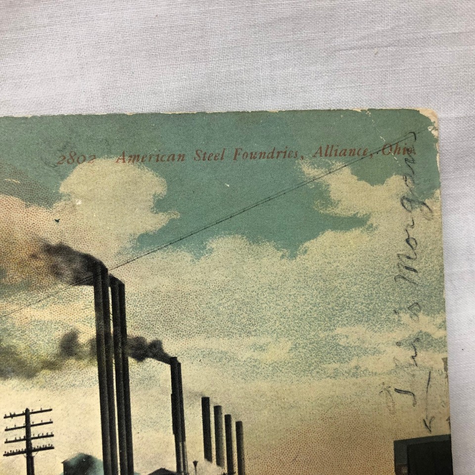 Vintage 1917 Alliance Ohio Postcard Steel Foundry | eBay