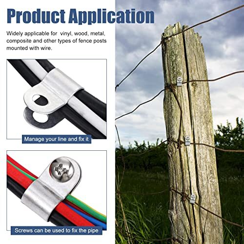 60Pcs Fence Wire Clamps Cattle Panel Clips w/ Screws for Vinyl Wood ...