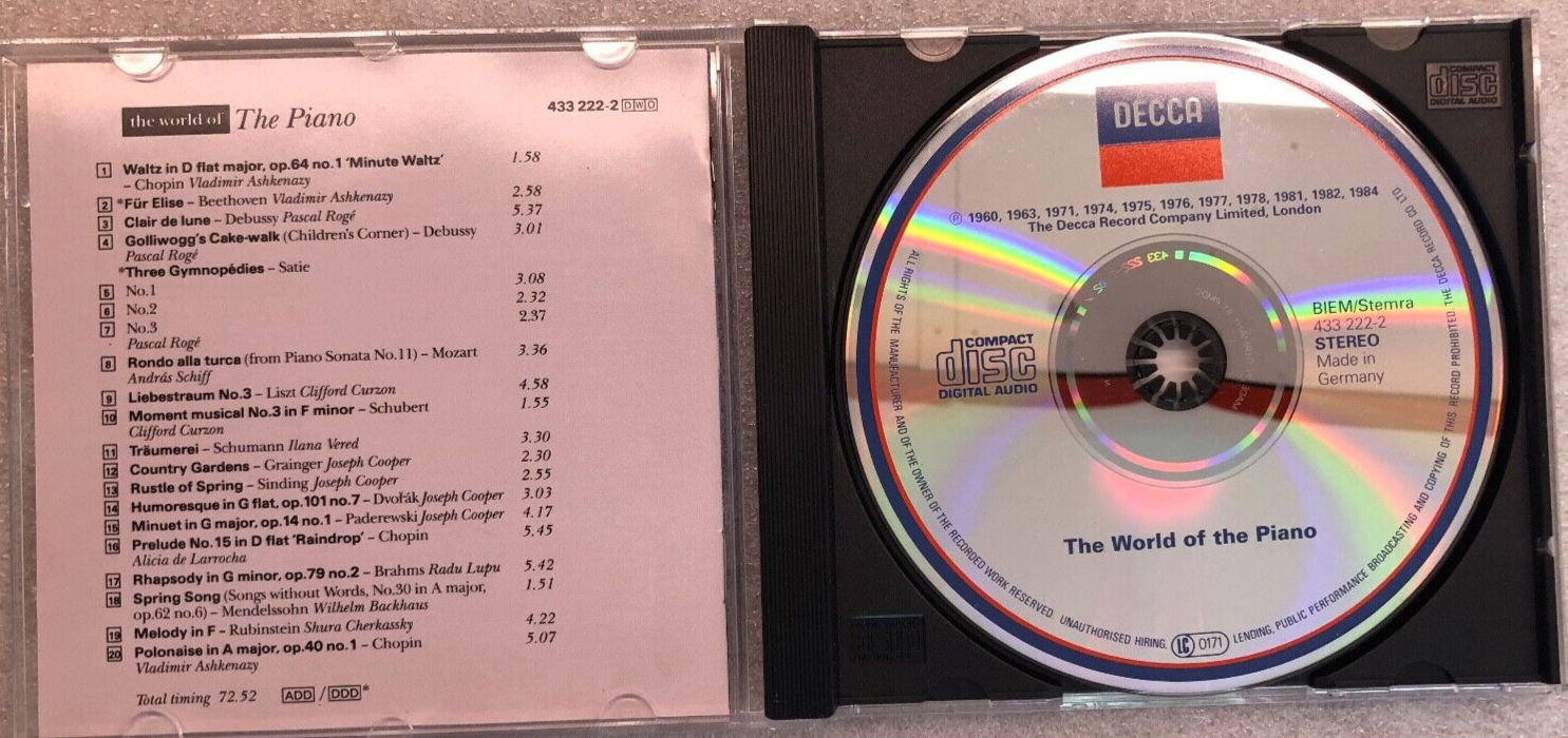 The World Of The Piano. 20 popular piano solo's Decca CD | eBay Australia