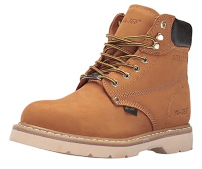 Steel Toe Men's Work Boots- Ad Tec- 6" Nubuch Leather-Tan,Oil Resistant ...