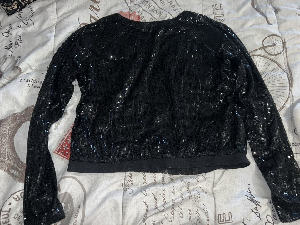 Nollie Black Jacket Squin Zip Up Size M | eBay