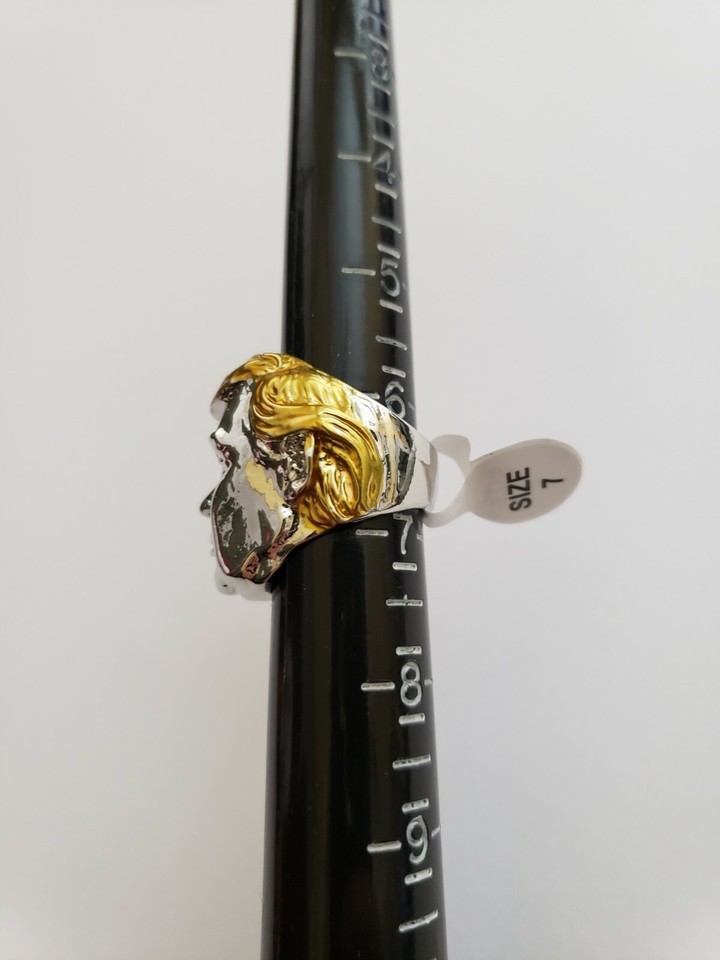 US President Donald Trump Ring Gold Hair with Silver Stainless Steel ...
