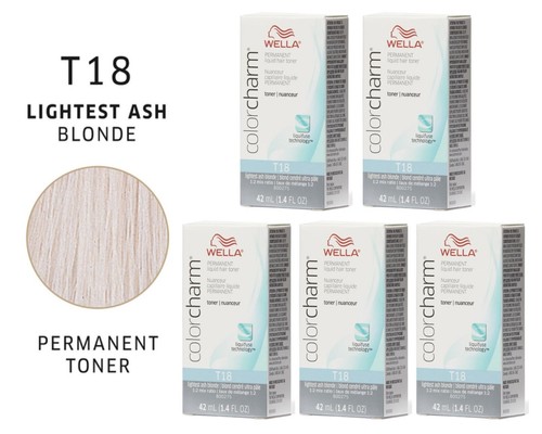Wella Color Charm T18 Lightest Ash Blonde Liquid Hair Toner 1.4 oz ...